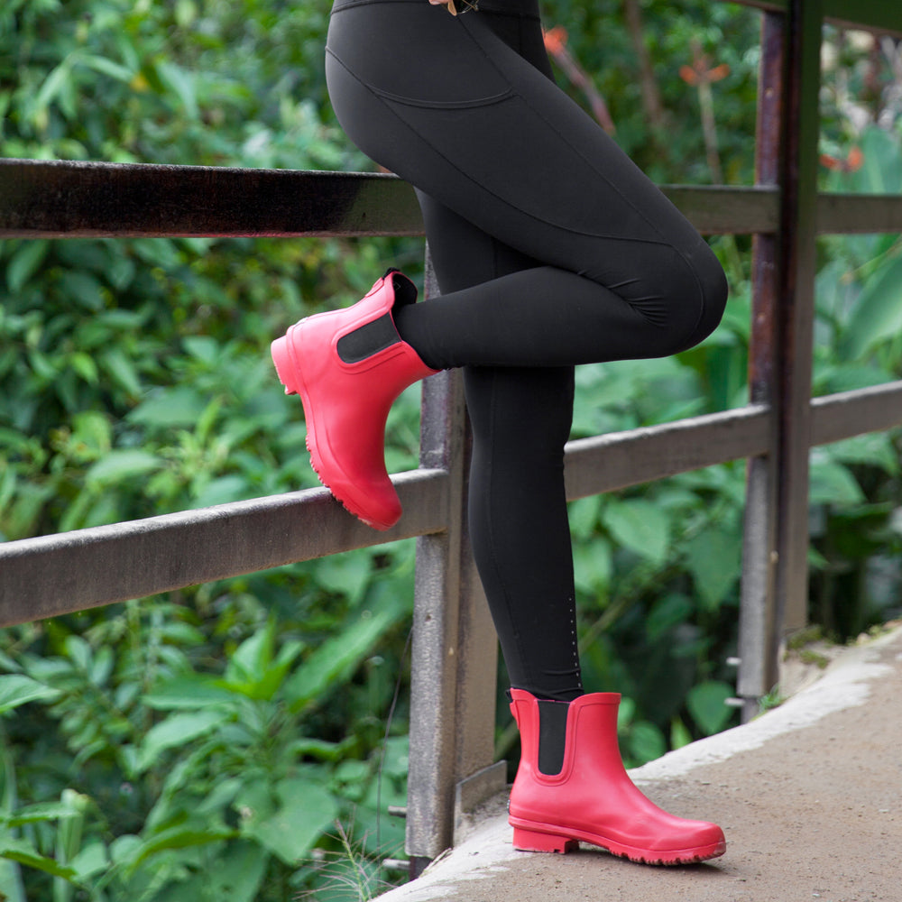 Chelsea Matte Red Women's Rain Boots – ROMA BOOTS